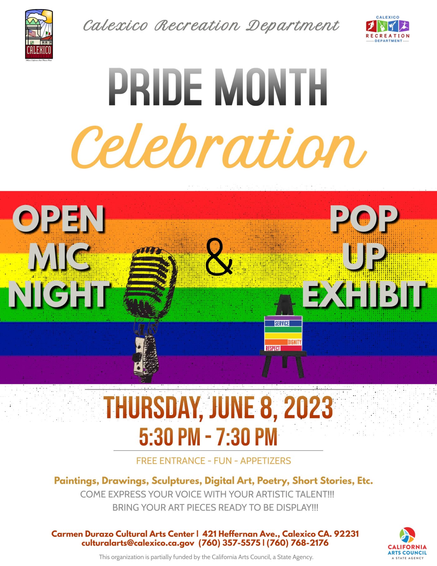 Pride Month Open Mic & Pop Up Exhibit – KYMA Events