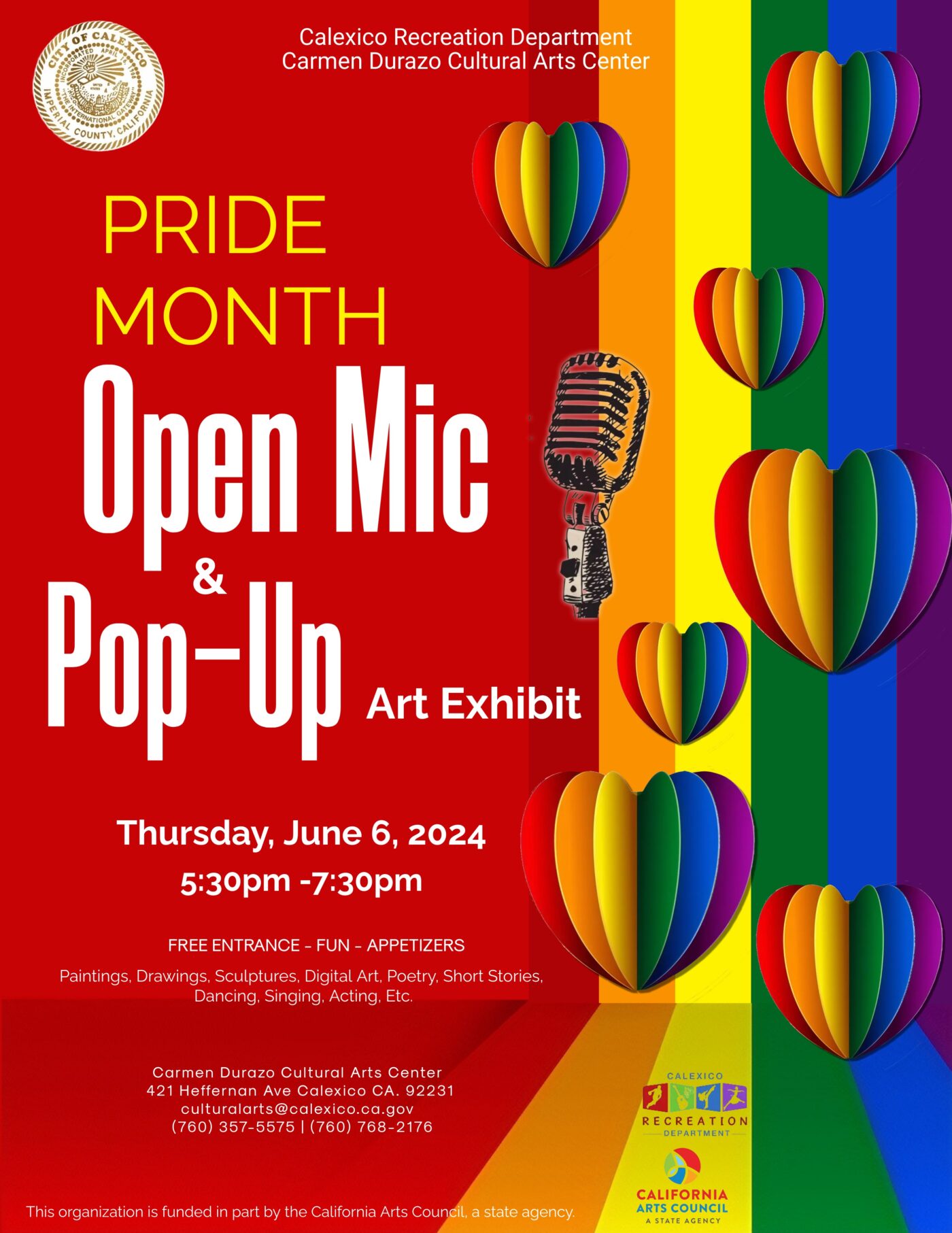 Pride Month Open Mic & Pop-Up Exhibit – KYMA Events