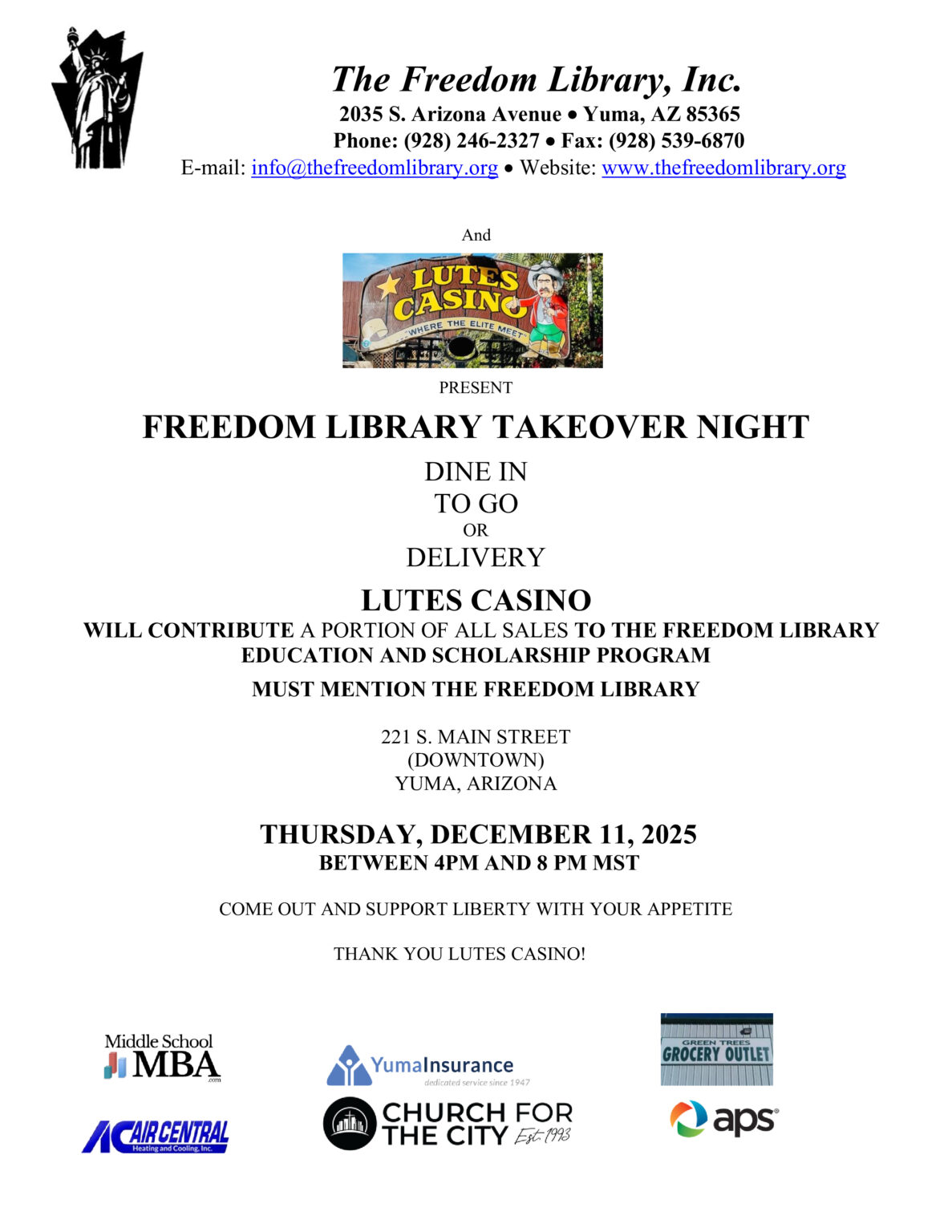 Freedom Library Takeover at Lutes Casino – KYMA Events